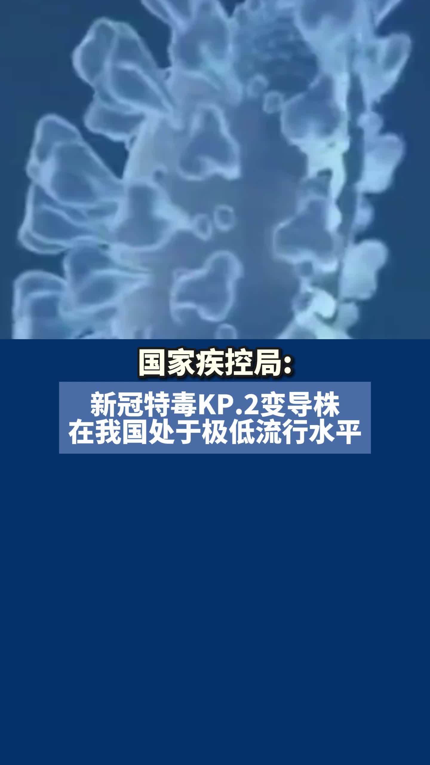 国家疾控局:新冠病毒KP.2变异株在我国处于极低流行水平