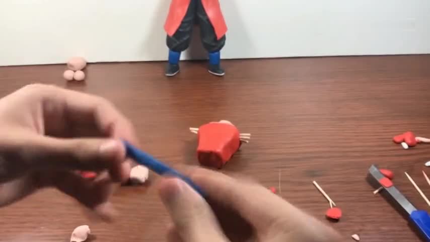龙珠手办制作秀:用粘土捏一个孙悟空,学会后可以自己做一个