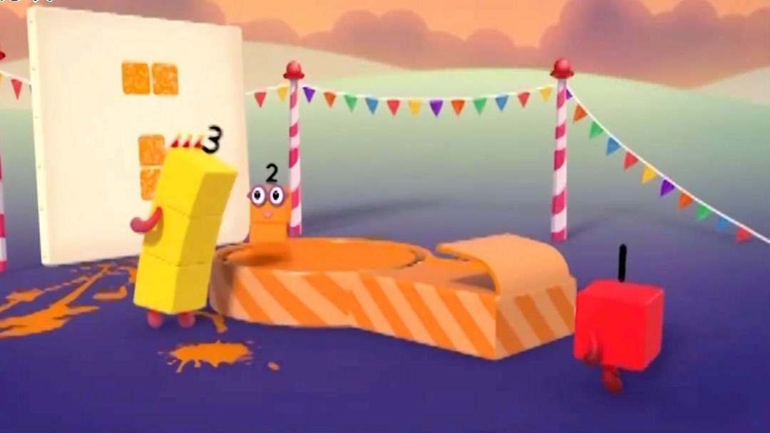 数字积木 趣味动画:数字伙伴染色 比一比谁漂亮 小1获胜!