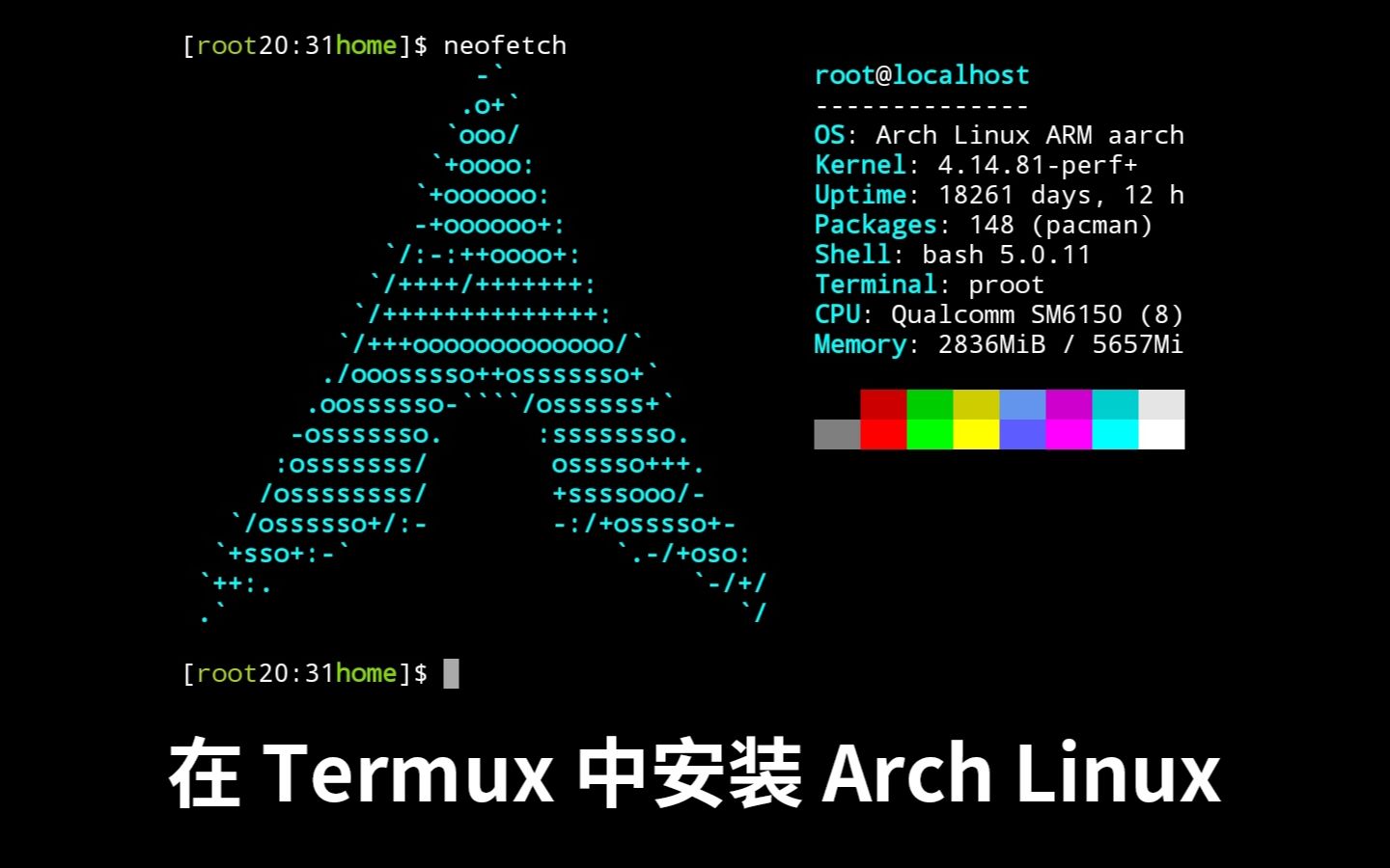 在 Termux 中安装 Arch Linux