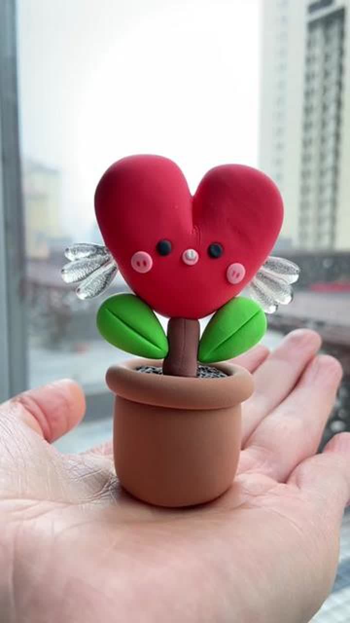 粘土爱心小盆栽教程拼多多每天都是双十一双十一对不起我选pd