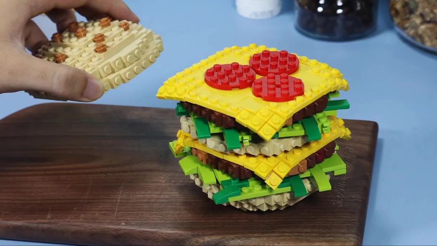 乐高汉堡 #定格动画 #解压 #美食