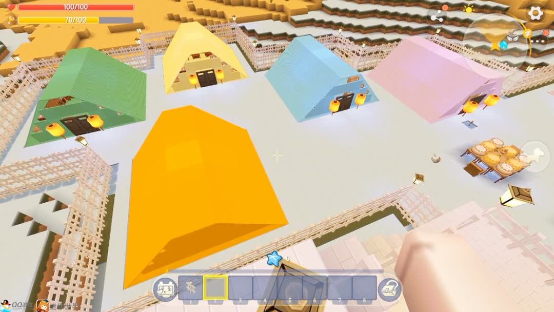 迷你世界《雪地帐篷生存》寒冷雪原上,几个孤独的帐篷,要活下去