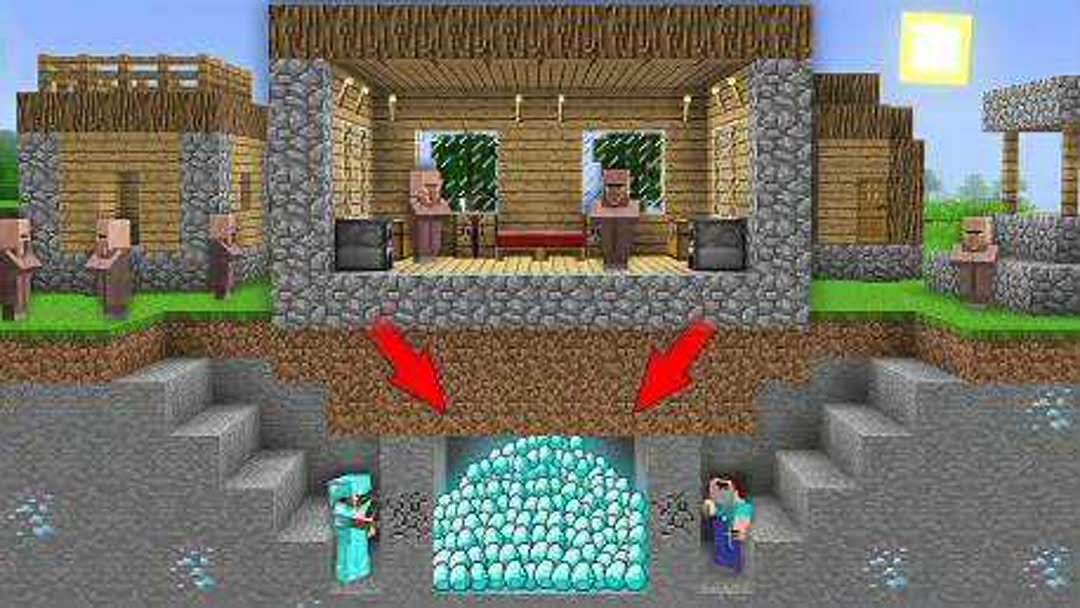 我的世界搞笑动画:谁能在房子下面找到这些神秘钻石宝藏