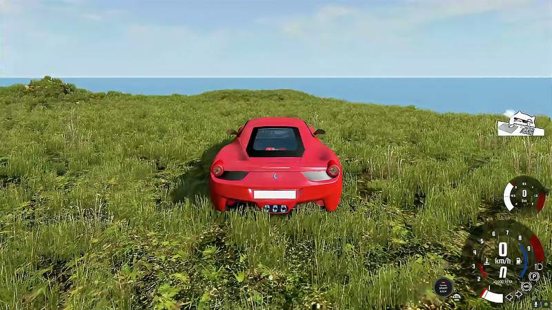 车祸模拟器 驾驶法拉利458,第一视角摔车挑战!