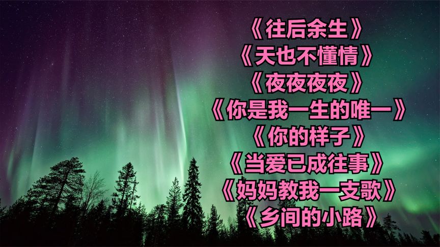 《往后余生》 《天也不懂情》 《夜夜夜夜》《你的样子》