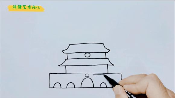美丽的天安门简笔画法