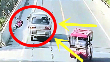 电动突然变道逆行,丝毫没给面包车反应机会,意外发生了