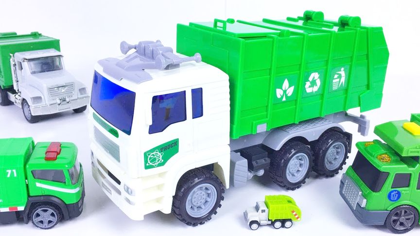 多种多样的垃圾回收车卡通玩具