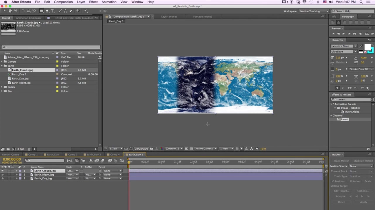 AE日夜交替3D转动地球教程 3D Earth Day To Night _ Rotating Planet ...
