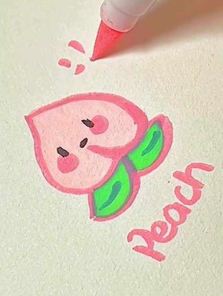 桃子#简笔画 #每日一画 #一起学画画 #跟着学画画