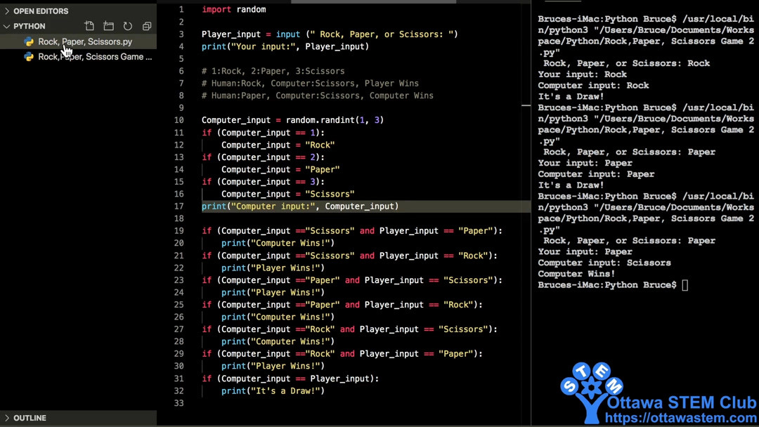 Python 石头,剪刀,布 - 中学生编程,零基础