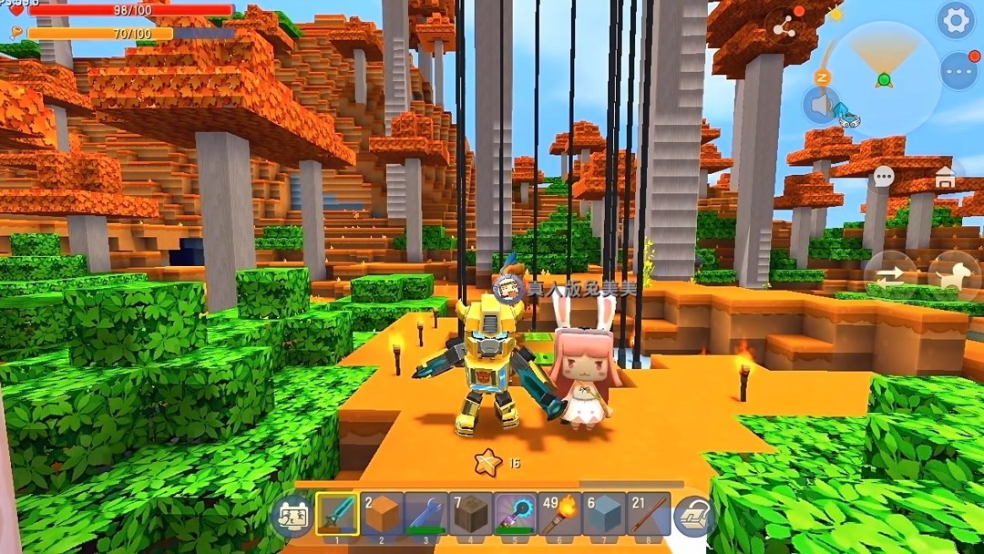 迷你世界带妹生存28:半仙兔美美组成撸鸡小队满地图找鸡意外不断