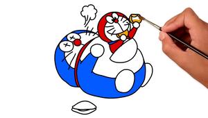 早教育儿简笔画,教宝宝画哆啦A梦
