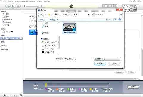 如何用iTunes往IPAD内导入资料或者视频
