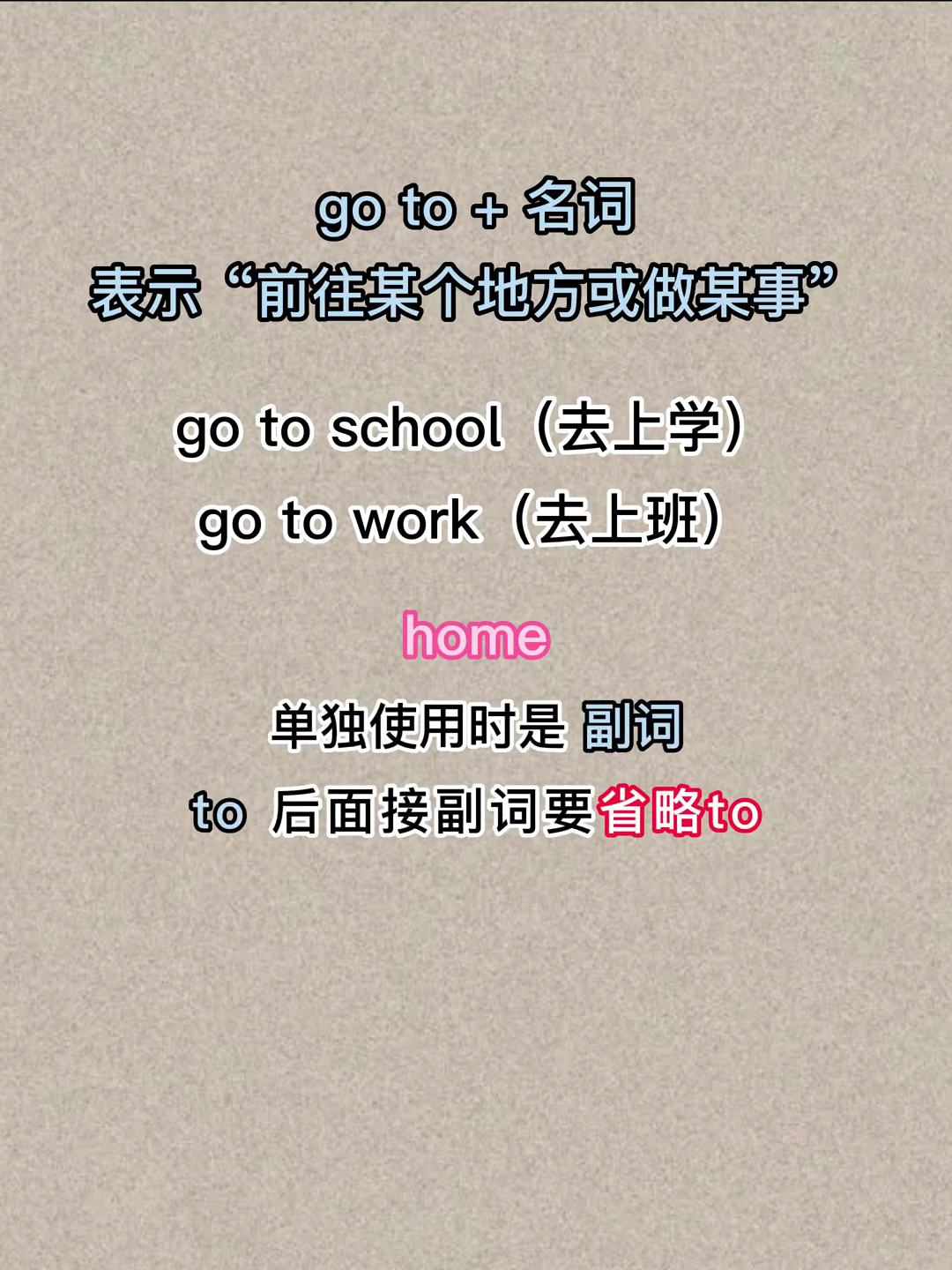 语法小知识goto名词go副词每天学习英语一点点