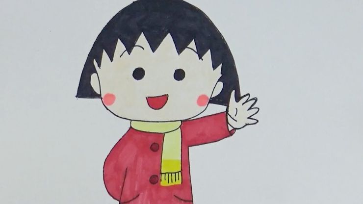 花轮绘画:寒假教孩子画樱桃小丸子,卡通人物这样画超简单!