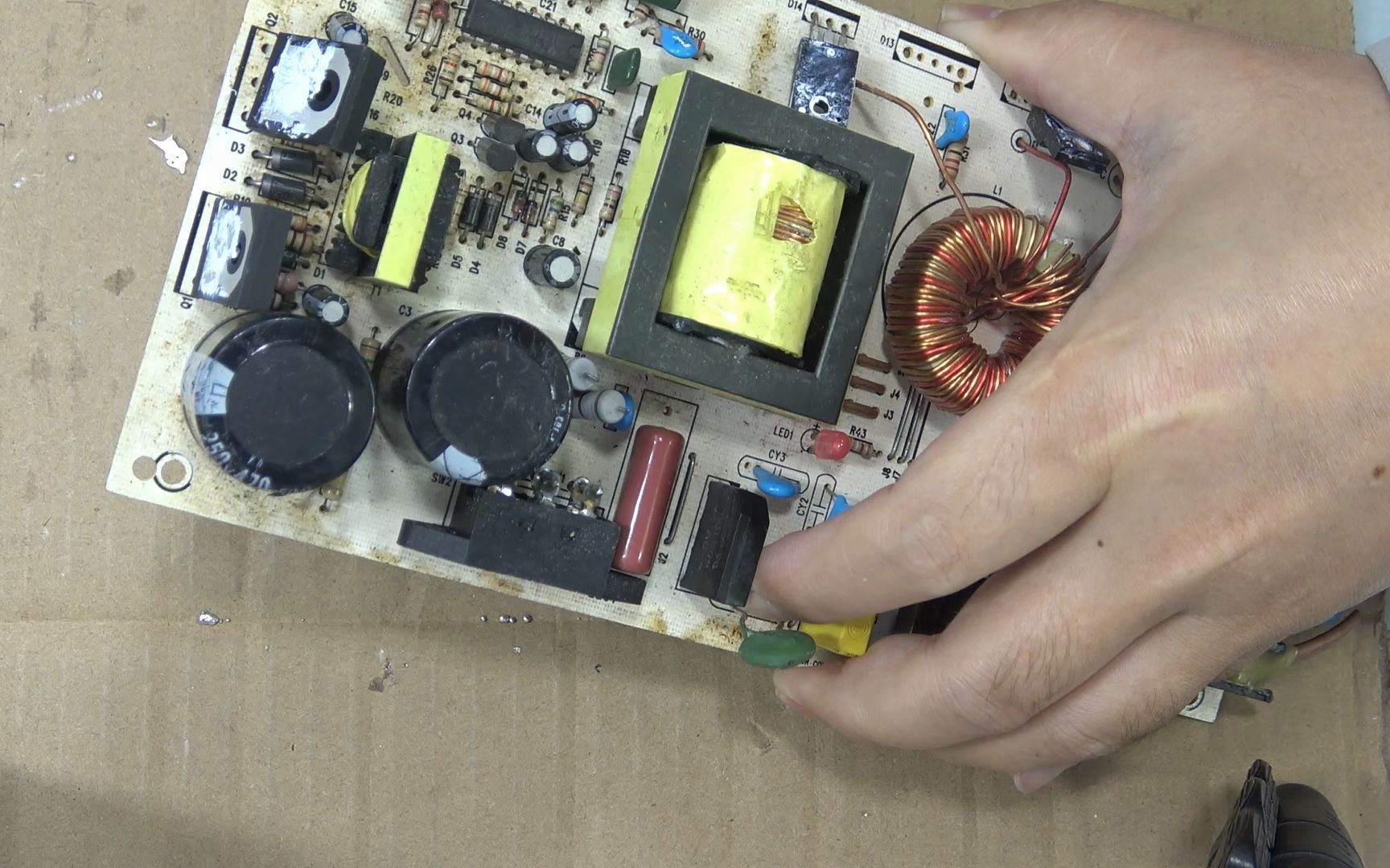 英华焊台拆工控电源板整流桥堆电子基础教程家电电器维修