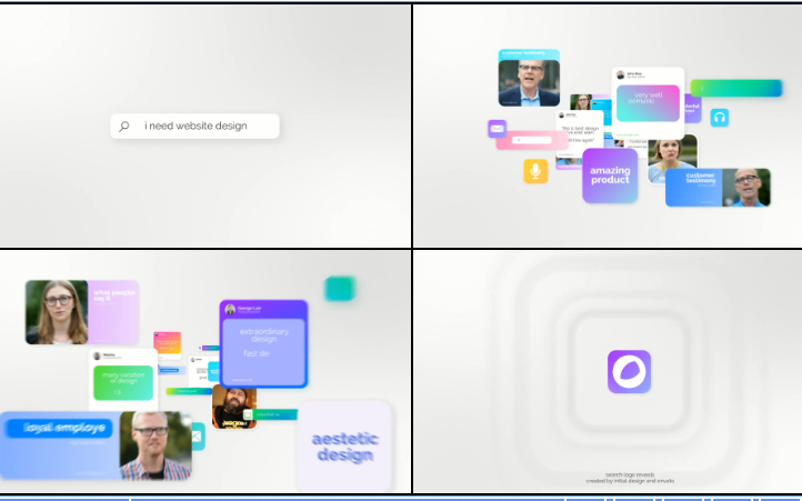 AE模板-多照片汇聚飞入效果搜索引擎特效的动态LOGO片头模板动态...