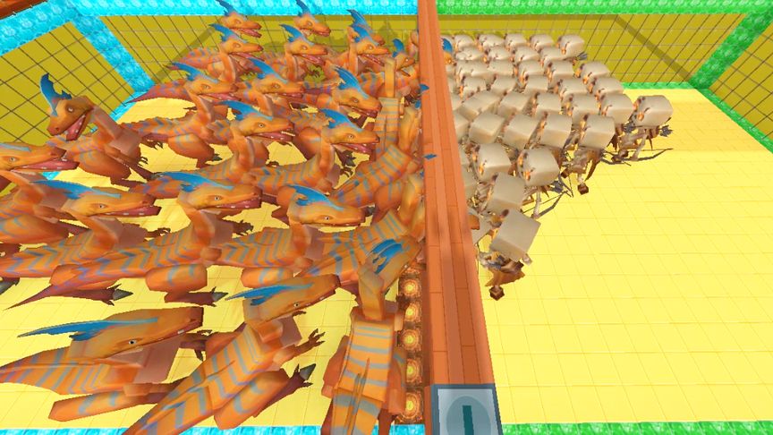 迷你世界对战:50个硫磺射手vs30个迅猛龙,碾压式胜利!