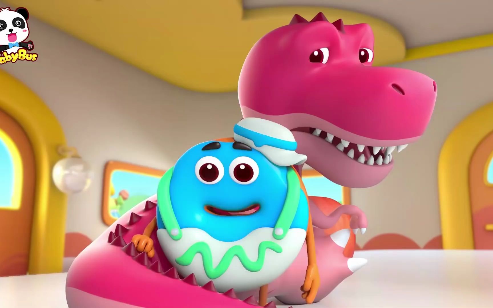 快跑!恐龙来了!美食小当家动画 汉堡 甜甜圈 卡通动画 宝宝巴士 奇奇 ...