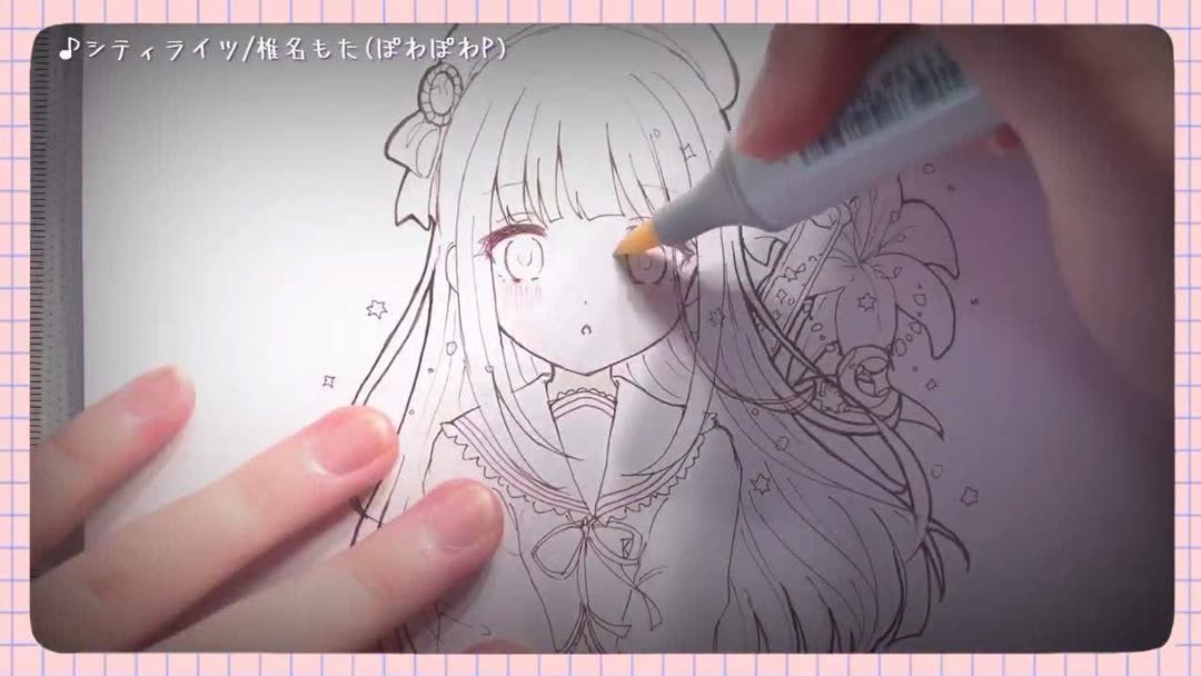 【绘画教程】如何用马克笔画涂个卡哇伊女孩!