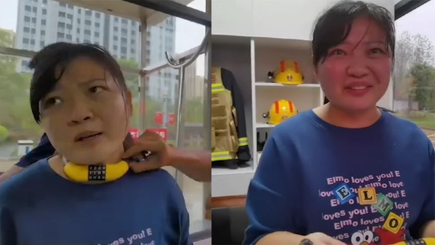 4岁男童玩自行车锁改密码,锁住妈妈脖子,妈妈哭笑不得:打过了
