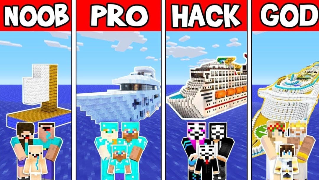 我的世界MC动画:家庭造船挑战