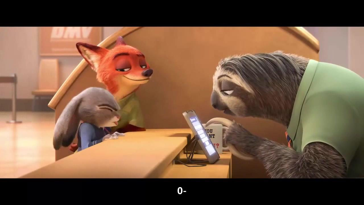 疯狂动物城,一只名叫闪电的树懒,真是看一次笑一次!