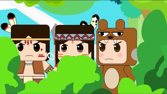 迷你世界动画:熊孩子踩到树枝被野人发现了这下可怎么办