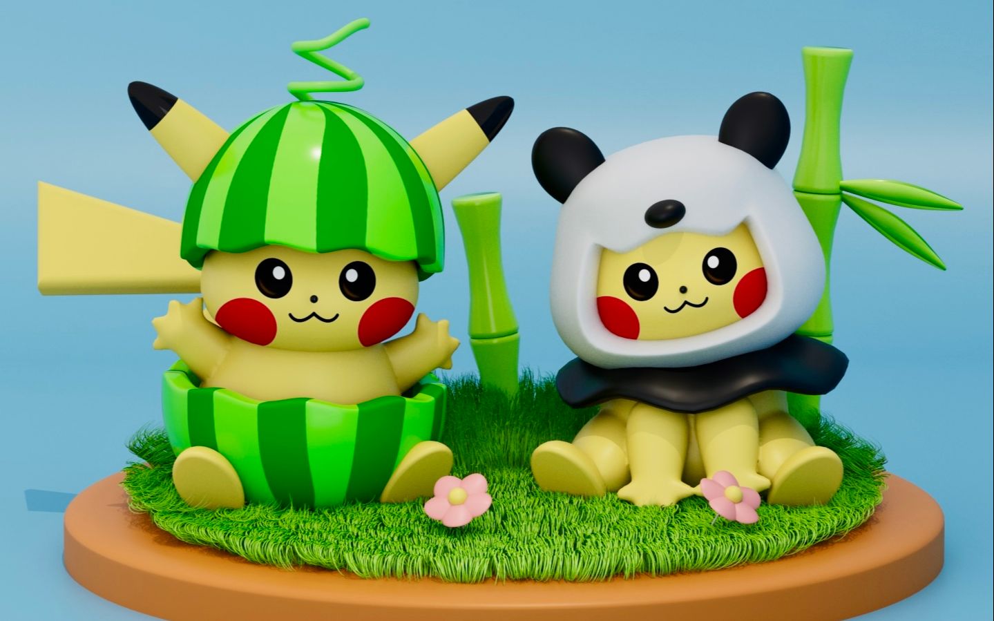 新手学习C4D建模材质渲染皮卡丘