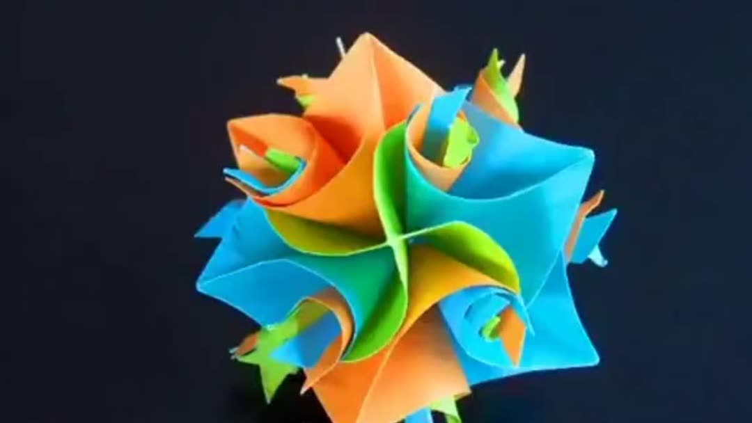 DIY立体折纸教程 3D折纸花视频大全