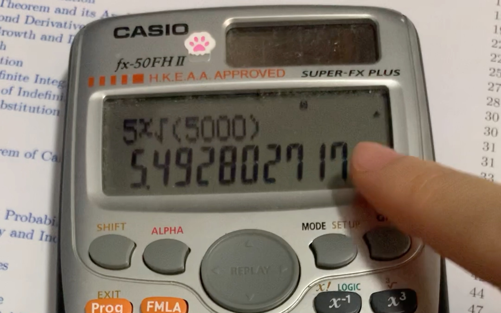 開多次方 計算機怎麼按 CASIO fx-50 FH II
