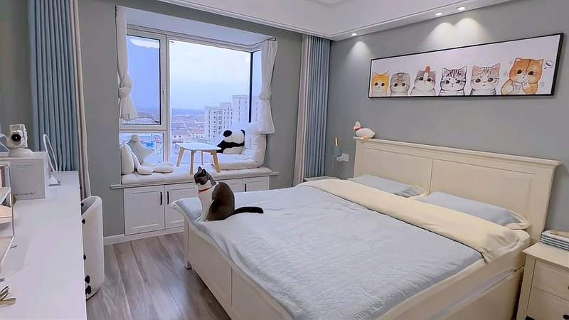 小卧室装修就学她家吧,简约清新又雅致