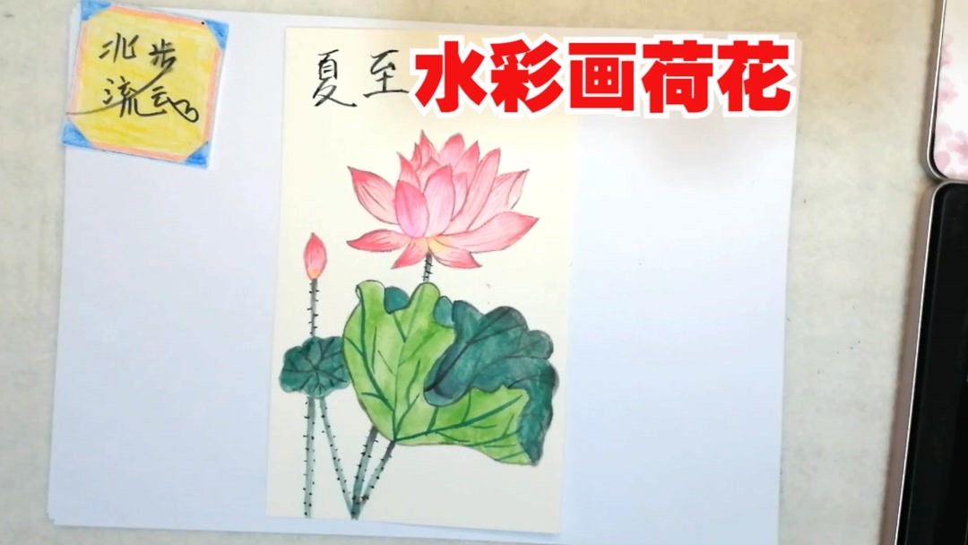 水彩画:画一幅简单又漂亮的荷花,绘画步骤