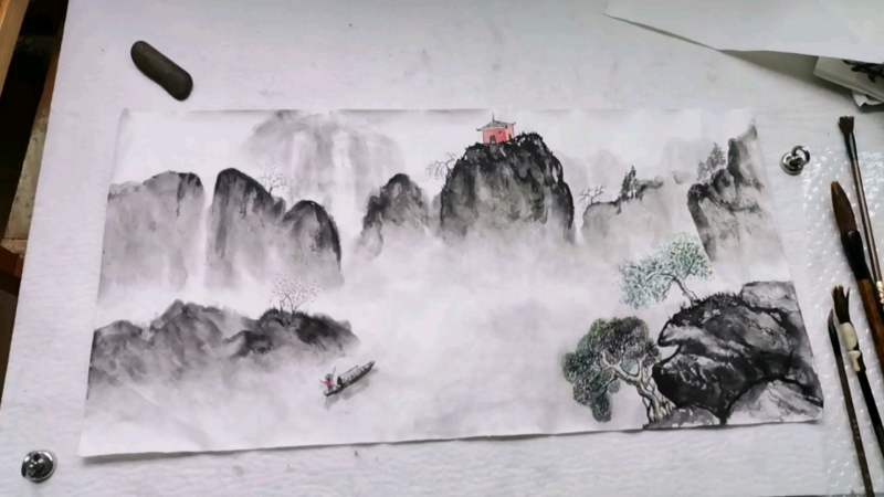 国画山水画湿画法(下)