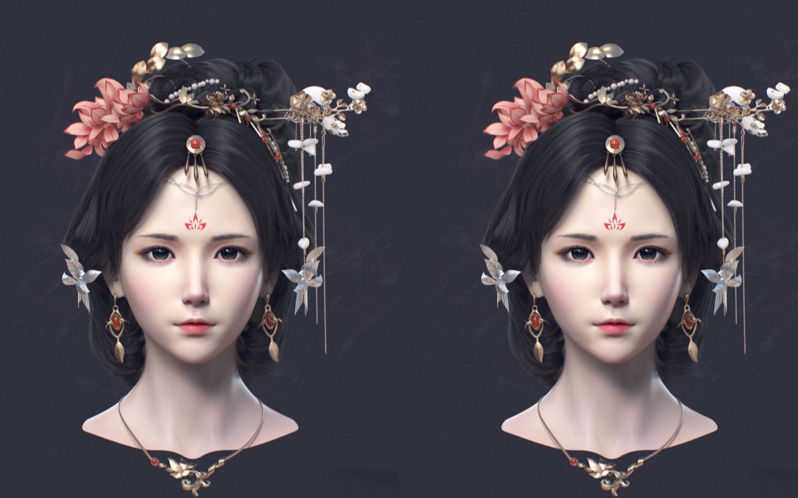 【maya人物建模】-古风女性美女模型制作,高模布线卡线基础讲解。