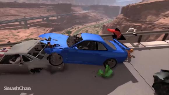 车祸模拟:连环相撞的汽车相撞