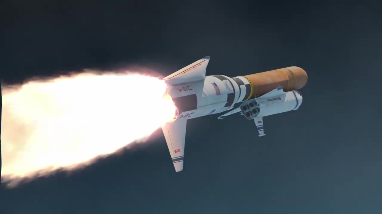 动画仿真模拟:这就是带飞返式助推器的土星航天飞机