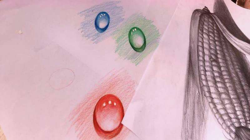 美术绘:彩铅水珠画法