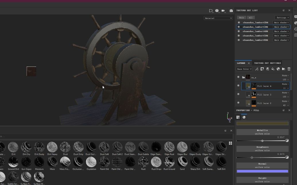 【3d游戏建模maya建模基础入门教程】MAYA船舵建模贴图教程