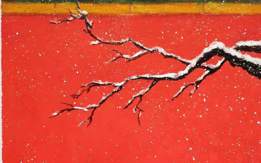 普通油画棒 初级入门——故宫初雪