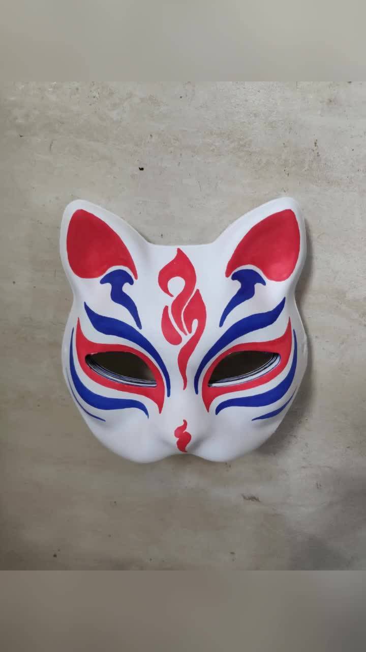 手绘面具原创图案设计教程,红蓝搭配,喜欢吗?