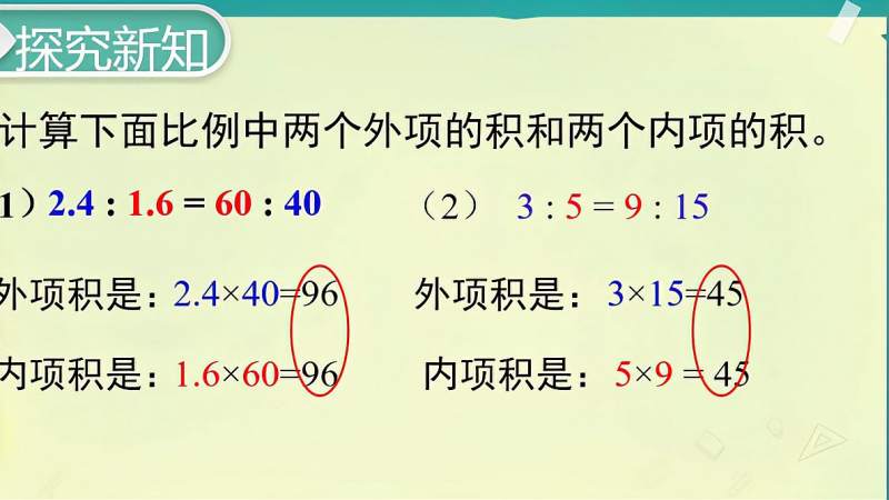 六年级数学,比例的基本性质