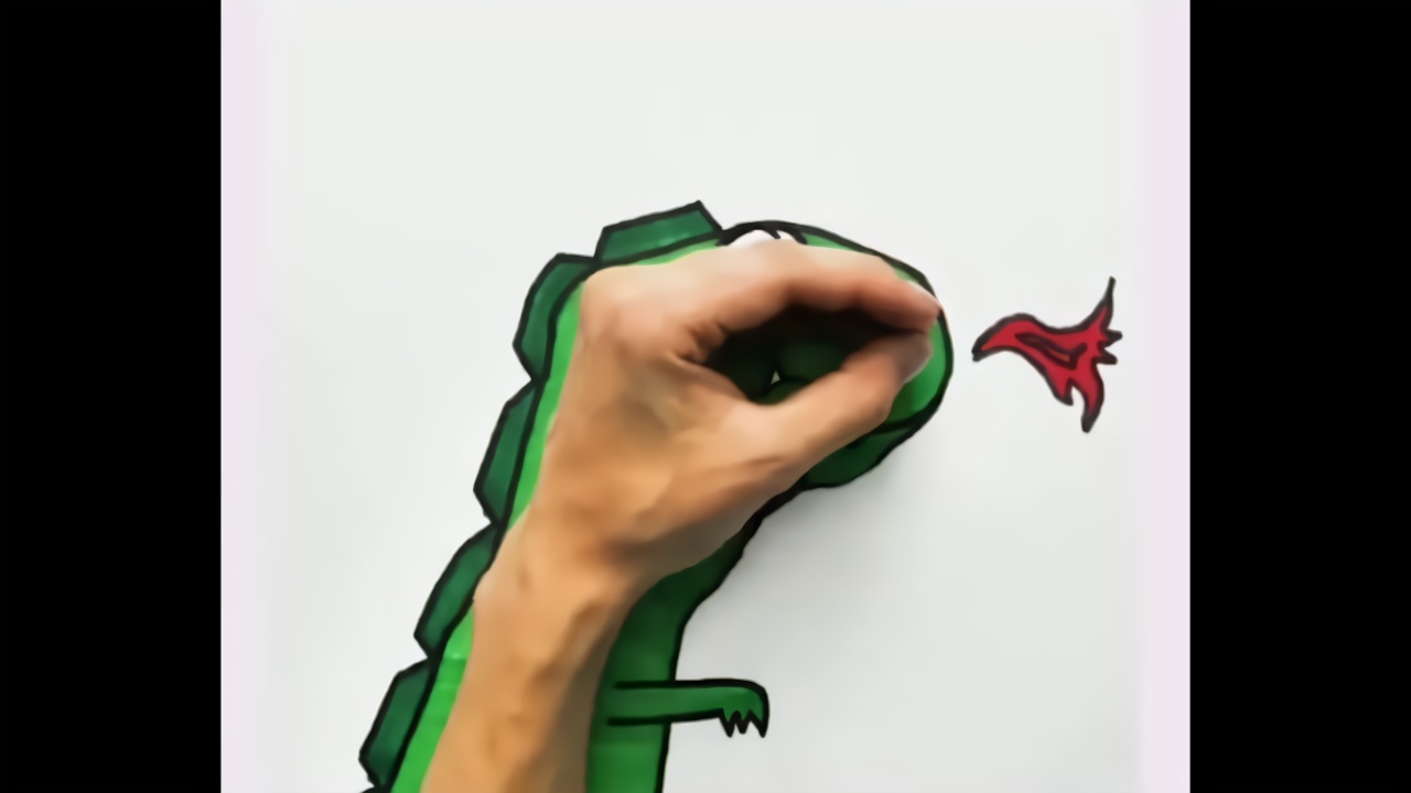 简单易学的手掌恐龙简笔画