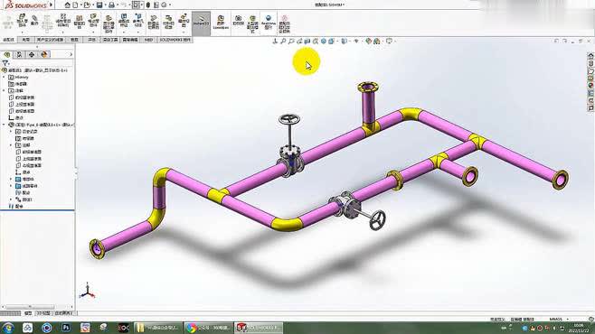 用SolidWorks创建一段管道,会画3D草图就行