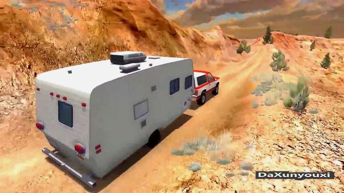 车祸模拟器:这个房车质量太差了,撞一下散架了