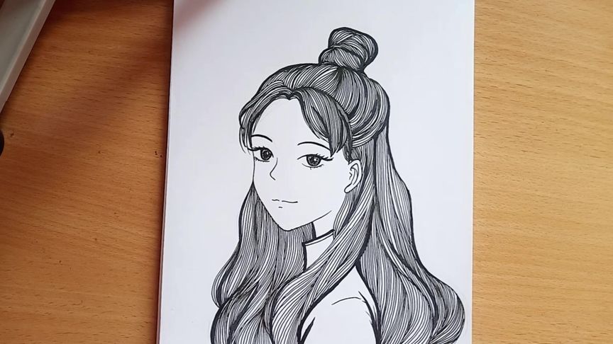 针管笔人物线描插画