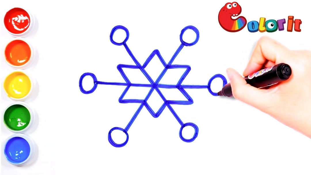 可爱又实用简笔画:教你用最简单的方法画一朵雪花