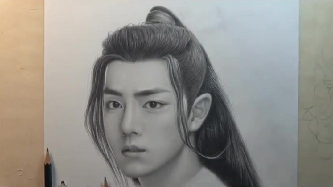 素描手绘@肖战_bot .